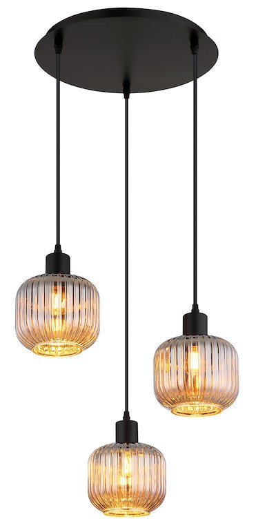TOM – VISEĆA LAMPA – METAL CRNI MAT – STAKLO DIMLJENE BOJE – 30509308