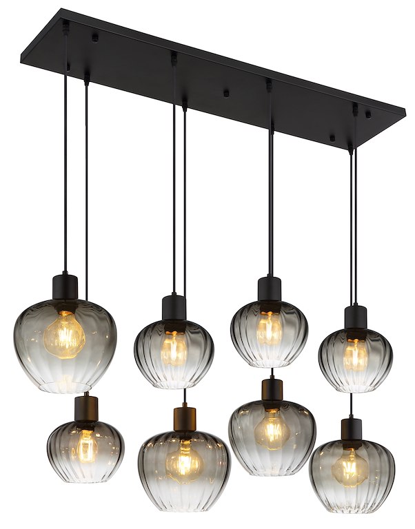 TOY – VISEĆA LAMPA – METAL CRNI MAT – STAKLO DIMLJENE BOJE – 30140808
