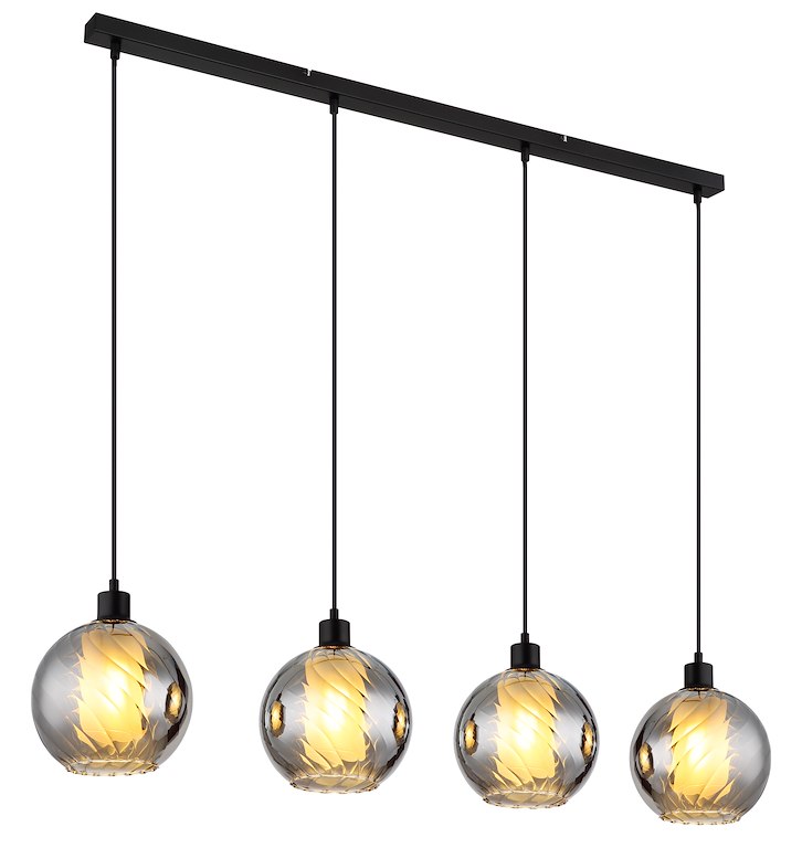 ULF – VISEĆA LAMPA – METAL CRNI MAT – STAKLENA KUGLA DIMLJENE BOJE – 30280408