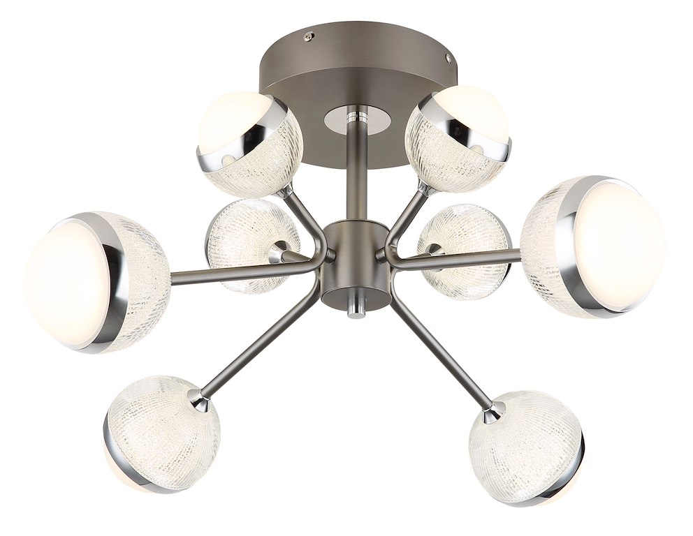 UNTSY – Plafonska lampa – metalna titanijum boja brušena – akrilna providna – 56011-8D
