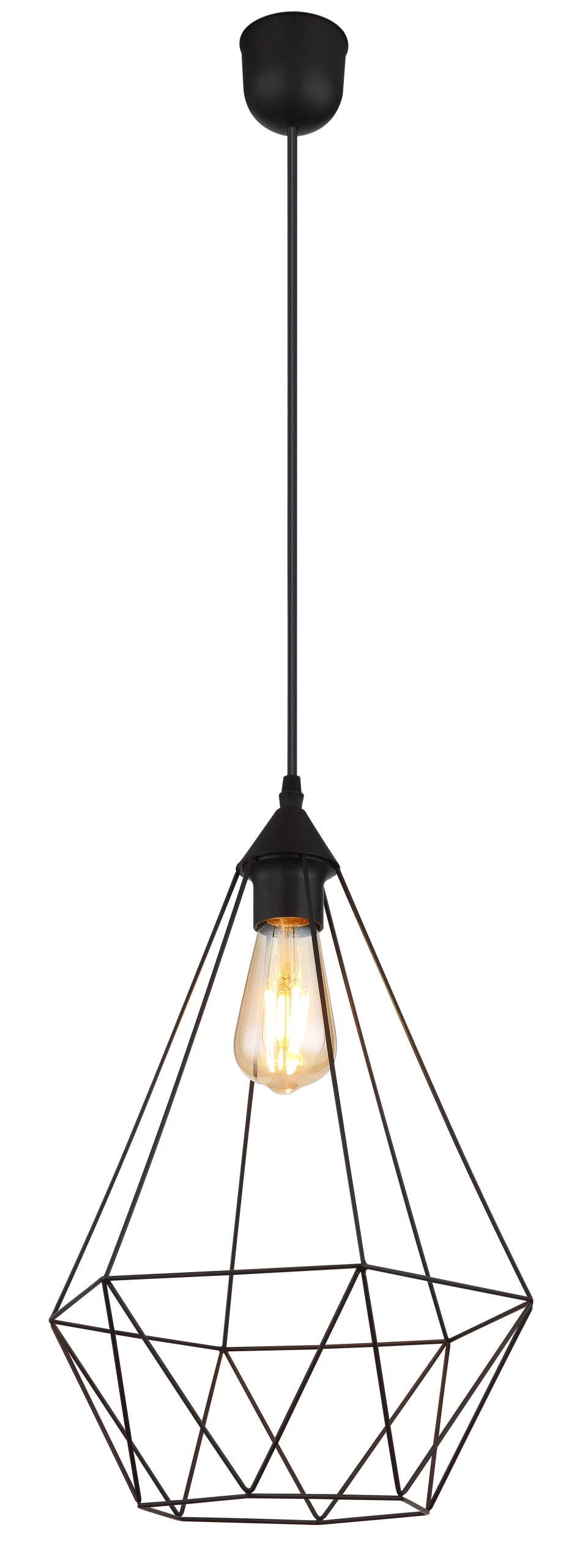 ZACHARY – Viseća lampa – metal crni mat – metalna mreža crni mat – 15745H1