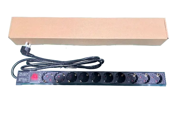 ExeLink Razvodni PDU panel za rack 19 in, sa 10 utičnih mesta, kabl 2m (aluminijum)