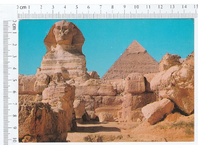 Giza the Great Sphinx and the pyramid of Kephre, Egipat