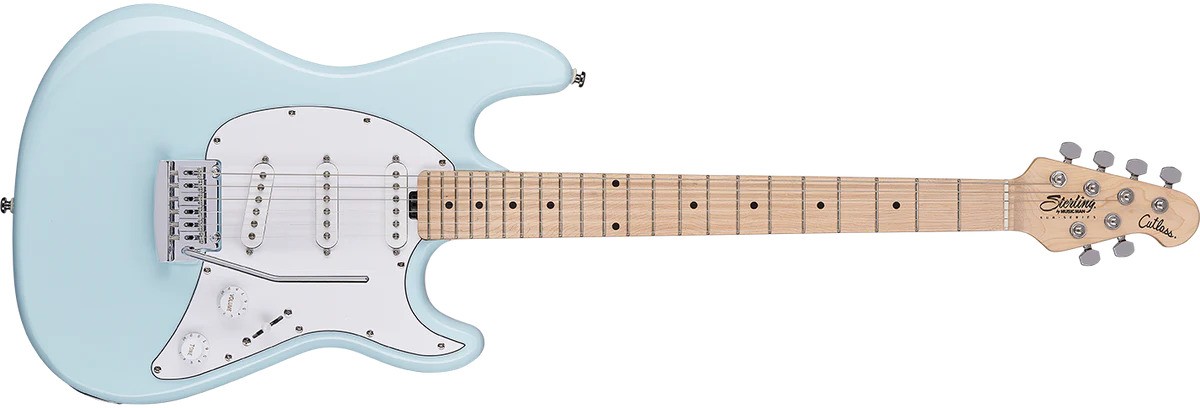 Sterling SUB Cutlass CT30 SSS Daphne Blue - Električna gitara