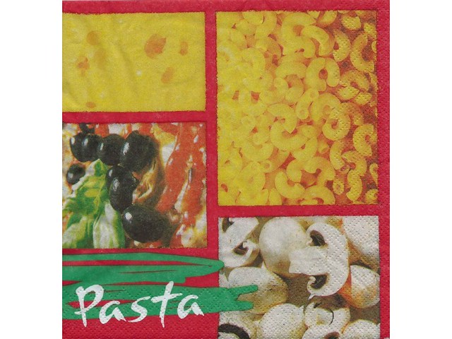 Salveta F_034 - 33x33cm Pasta Pečurke Masline