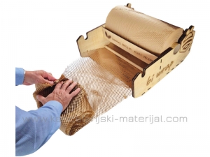 BIWRAP pak papir za pakovanje sa drvenim dispenzerom - saće 38cm x 250m