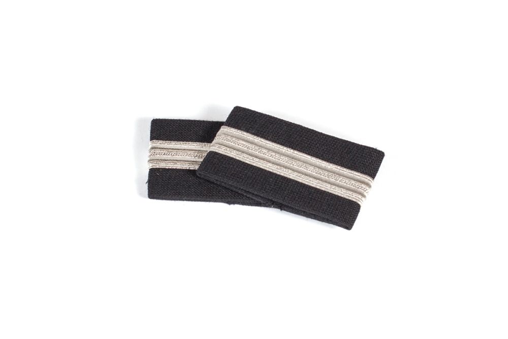 1 Bar Silver Pilot Epaulettes - E1BS