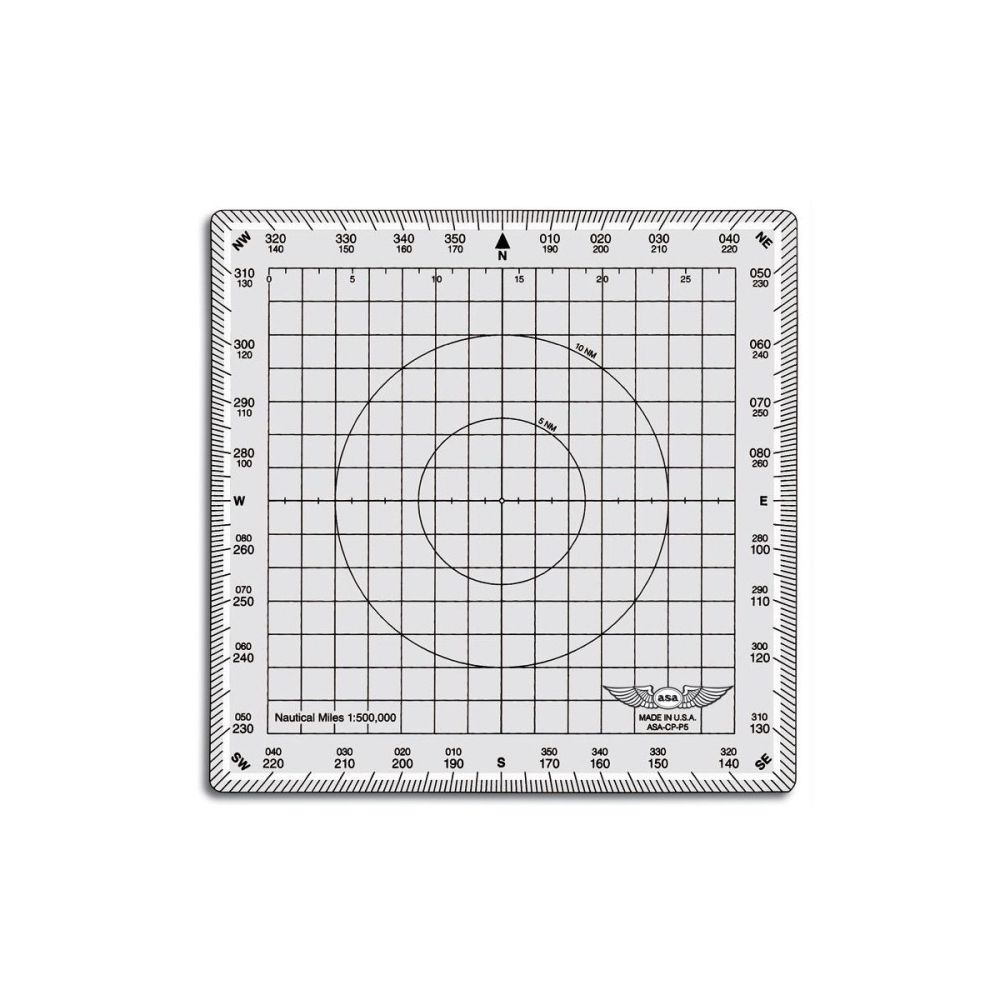ASA - Square Aviation Protractor Plotter - ASA-CP-P5