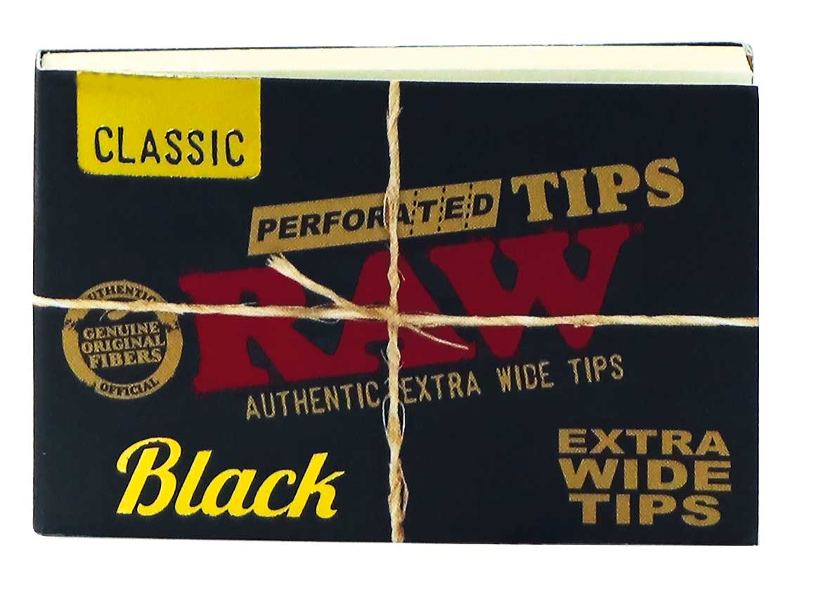 RAW BLACK XTRA WIDE TIPS PERFORATED