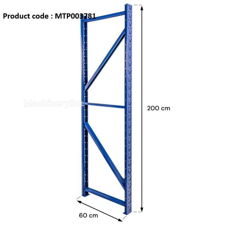 Novi Mega-M Rama Mega-M FORTIS LIGHT H-200 cm G-60 cm półkowa niebieska regal sa policama