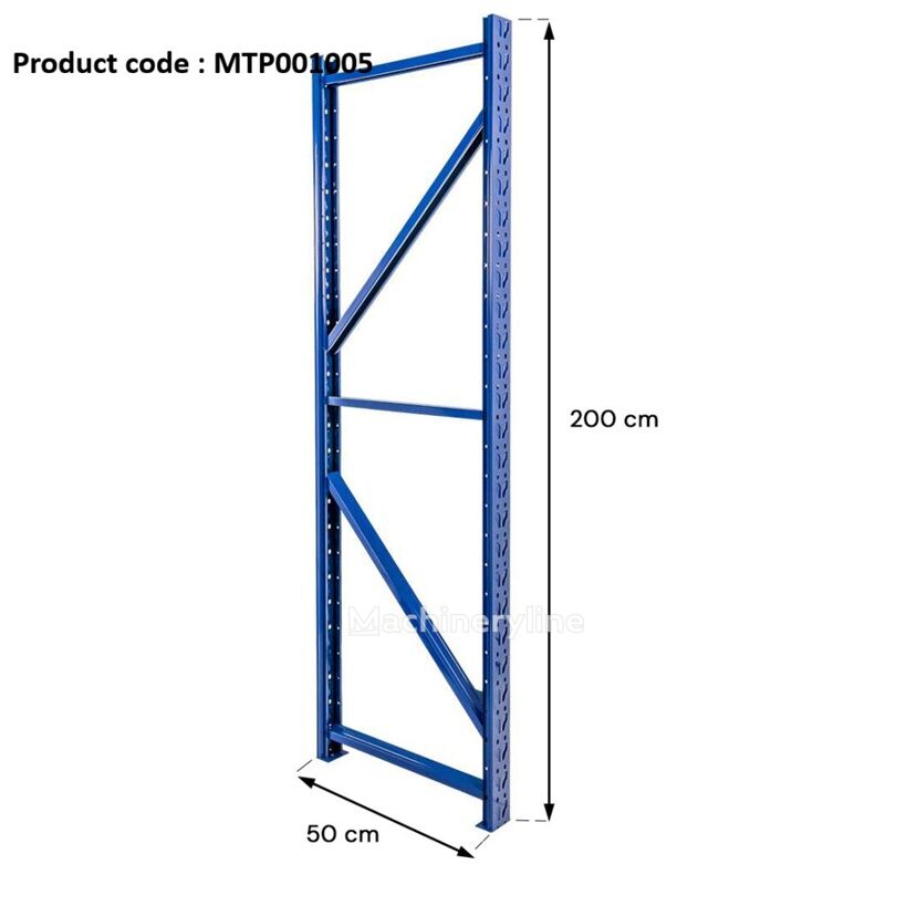 Novi Mega-M Rama Mega-M FORTIS LIGHT H-200 cm G-50 cm półkowa niebieska regal sa policama