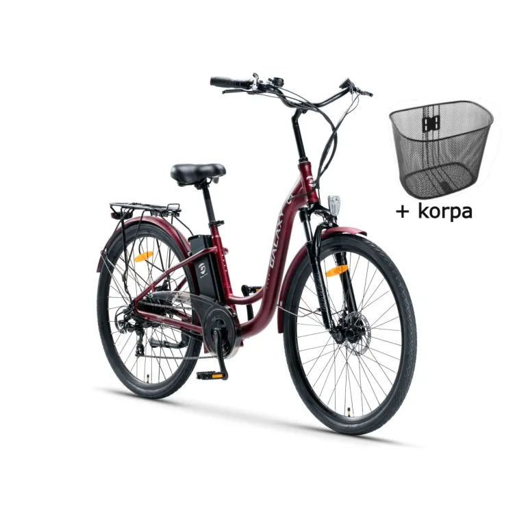 Električni bicikl 28" VALENCIA (250W 36V/10.4Ah lithium) bordo MAT