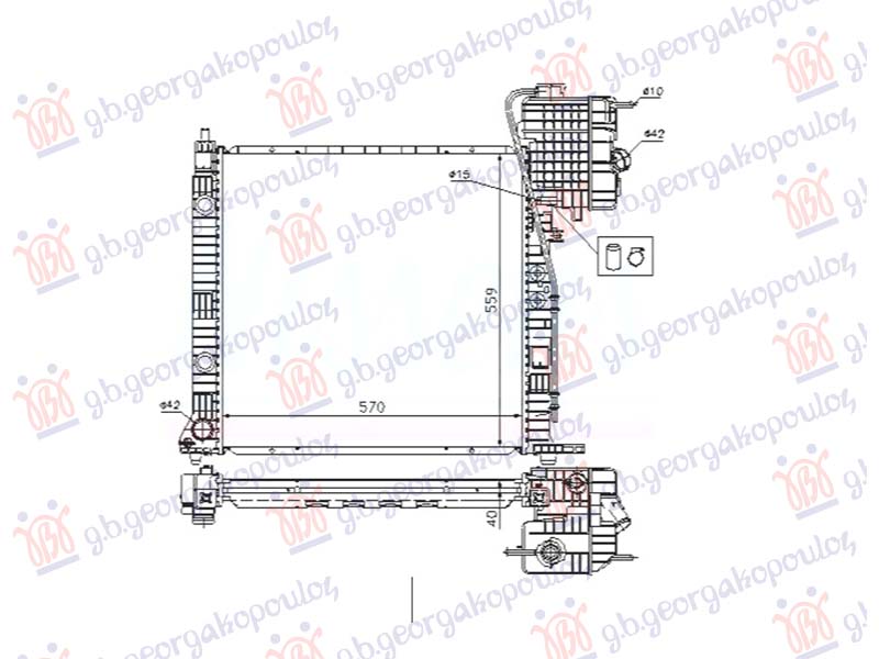 HLADNJAK MOTORA 2.2 CDI DIZEL (MAN) (-AC) (570x560) 99-03
