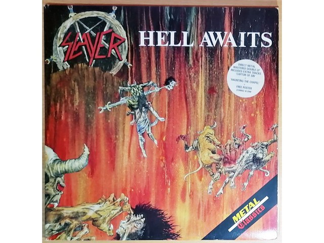 2LP SLAYER - Hell Awaits (1988) UK, PERFEKTNA + POSTER