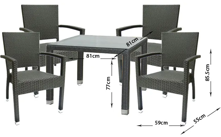 Garnitura Za Sedenje Ticciano - Aluminijum - PE Ratan