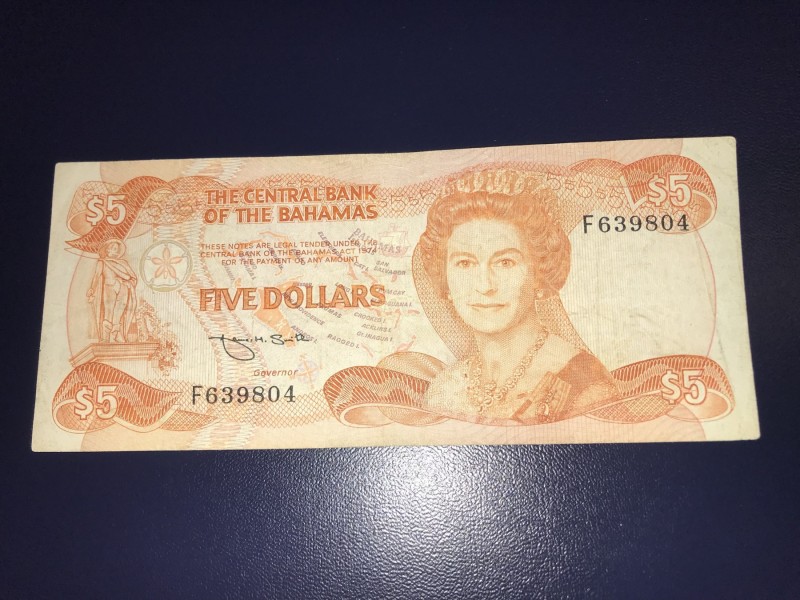BAHAMI 5 DOLARA.1984.