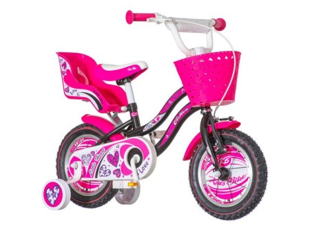 Visitor Bicikl little heart 12" crno roze ( 1120000 )