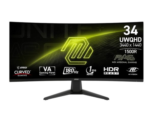 MSI 34 inča 346CQ MAG UWQHD 3440×1440 VA 180 Hz zakrivljeni gaming monitor