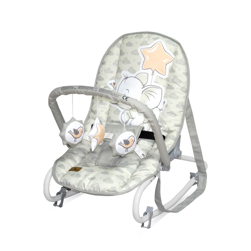 LORELLI Ležaljka za bebe TOP RELAX Light Grey Elephant 10110022048