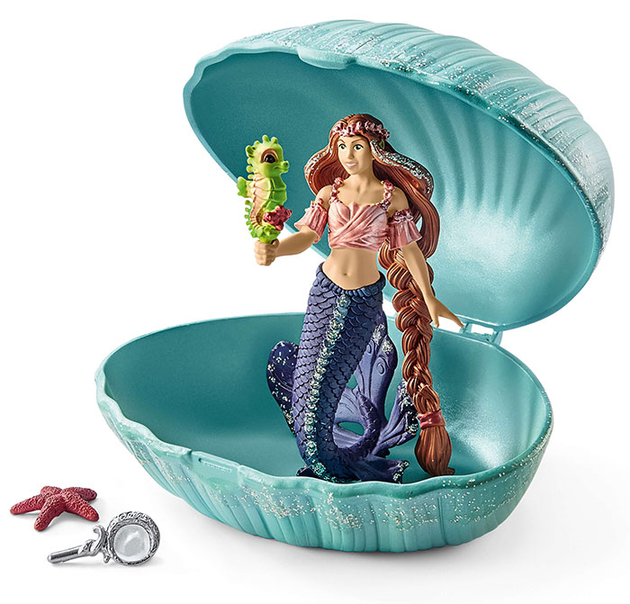 Schleich Figura Bayala - Sirena sa morskim konjicom u školjci 70563