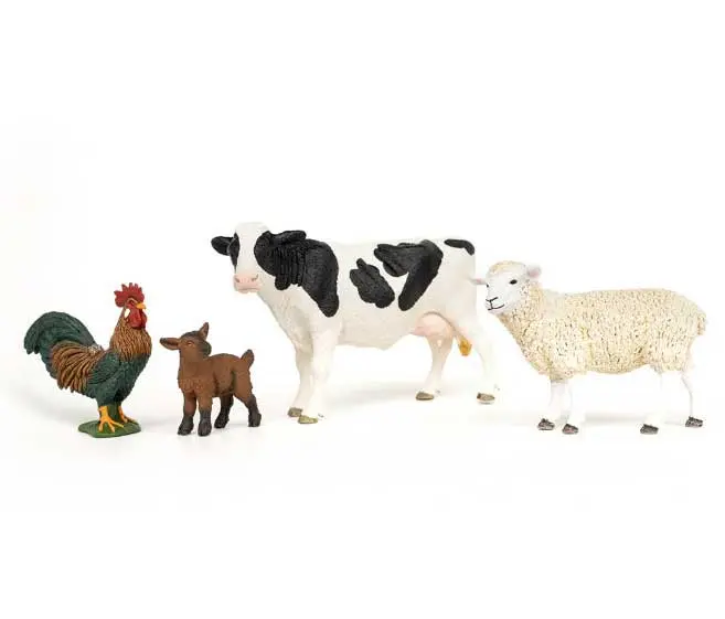 Schleich® Figure Domaće životinje Krava, ovca, jare, petao 42729