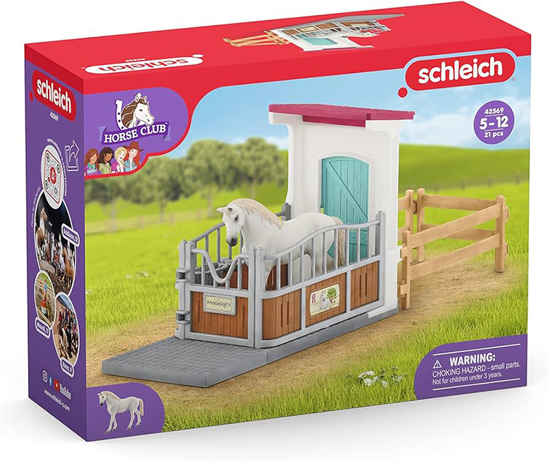 Schleich Horse Club figure - Boks za konje sa konjem - produžetak za štalu 42569