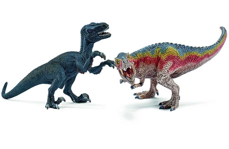 Schleich Figurice Dinosaurusi - Velociraptor i T-Rex, mali 42216