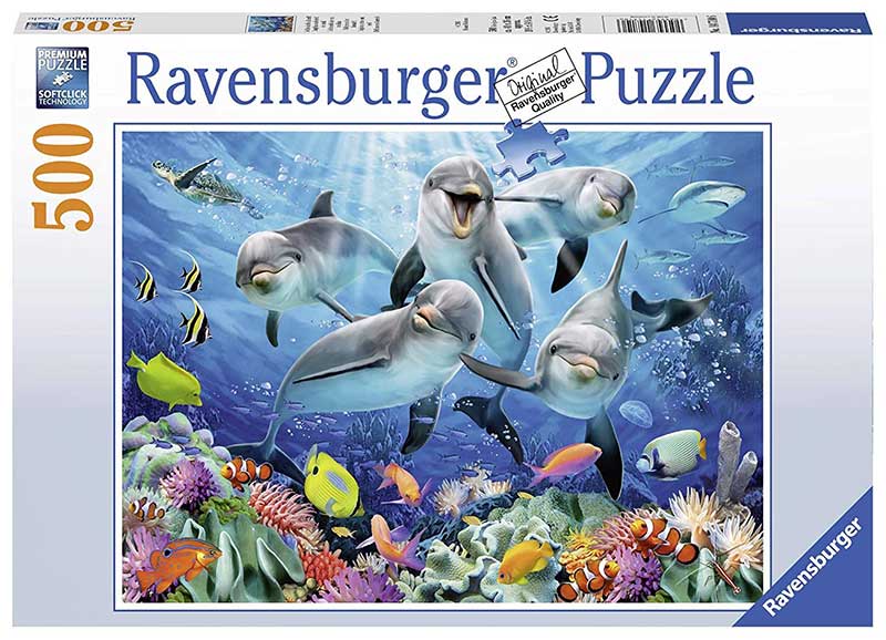 Ravensburger Puzzle 500 delova - Delfini na koralnom grebenu 14710