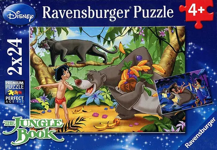 Slagalica Ravensburger 2x24 Knjiga o džungli 08894