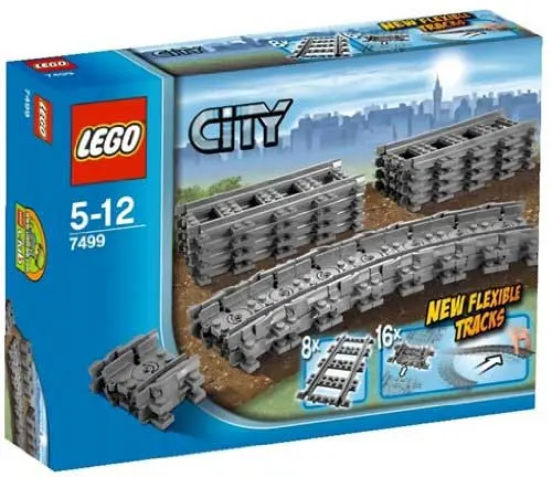 LEGO® City kocke Flexible and Straight Tracks – Fleksibilne i prave šine 24 dela 7499