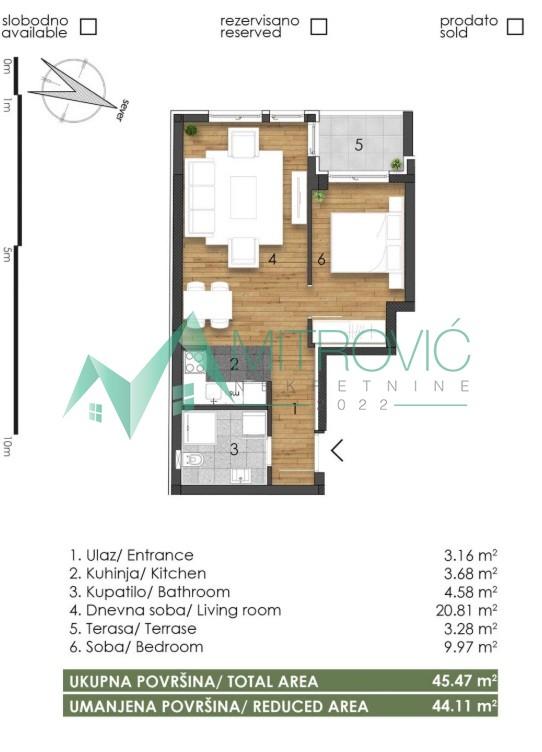 Dvosoban stan na prodaju, 44m2, 119.950€