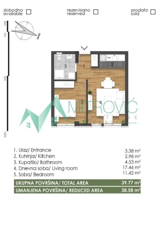 Dvosoban stan na prodaju, 39m2, 104.900€
