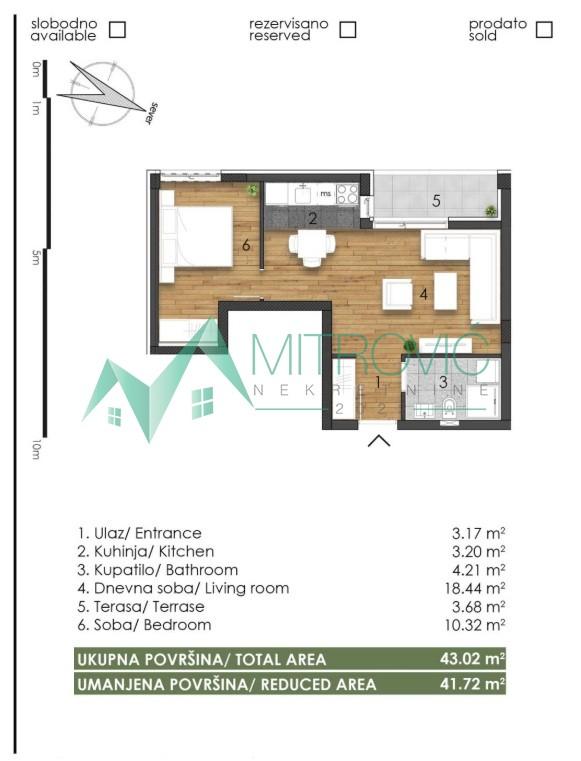 Dvosoban stan na prodaju, 42m2, 113.450€