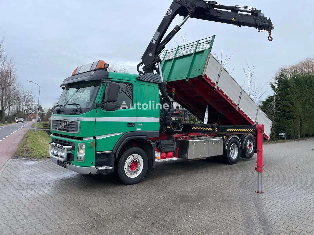 Volvo FM 12.420 Tipper / Kipper with Hiab 288 crane. Very good conditi kiper