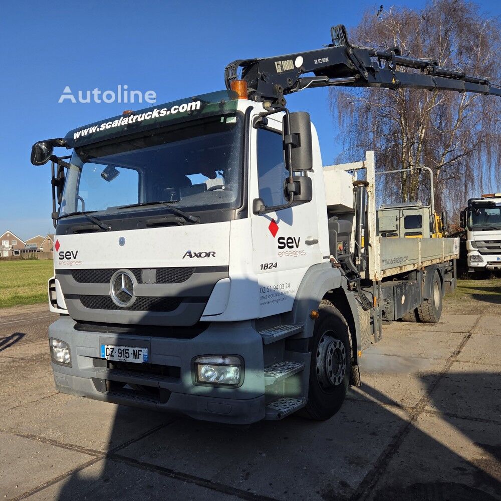 Mercedes-Benz AXOR 1824 OPEN BOX LIFT CRANE HIAB 122 E-5 HIPRO kamion s ravnom platformom