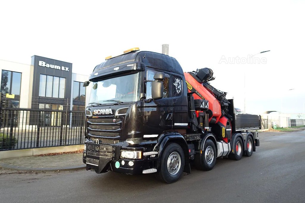 Scania R 580 V8 8X4 TREKKER / BAKWAGEN / COMBI / PALFINGER PK 165.002 T kamion s ravnom platformom
