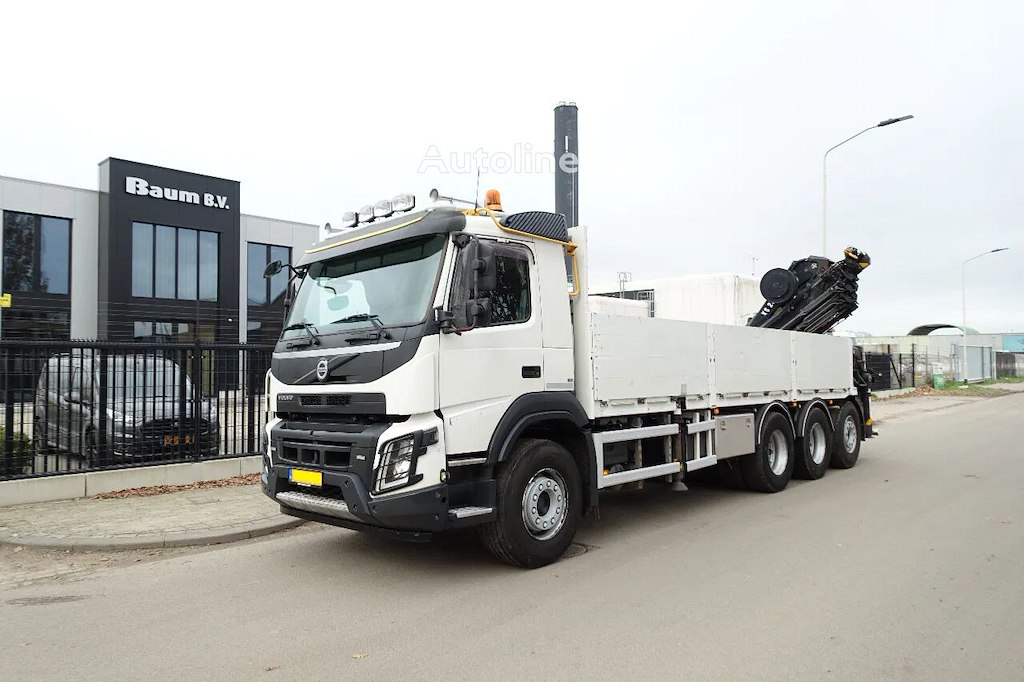 Volvo FMX 430 8X4 TRIDEM / HIAB 288 E-7 HIPRO KRAAN / REMOTE CONTROL / kamion s ravnom platformom