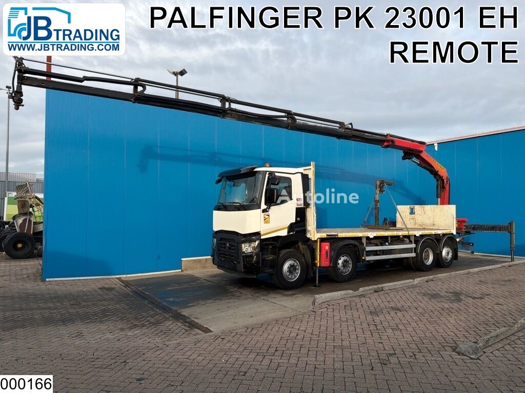 Renault C 430 8x2, EURO 6, Palfinger, Remote kamion s ravnom platformom