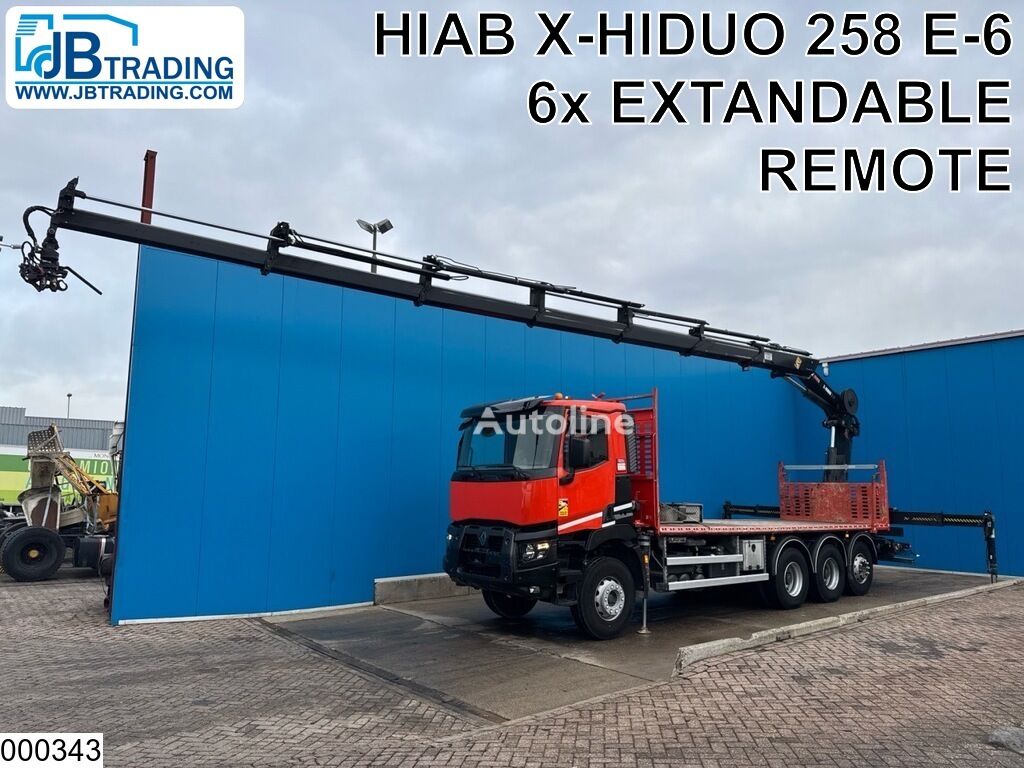 Renault C 430 8x4, EURO 6 Hiab, Remote, 37.000 Kg kamion s ravnom platformom