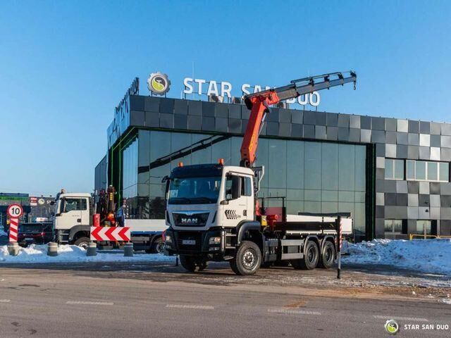 MAN TGS 26.400 6x6 PALFINGER PK 33002 EH Crane kamion s ravnom platformom