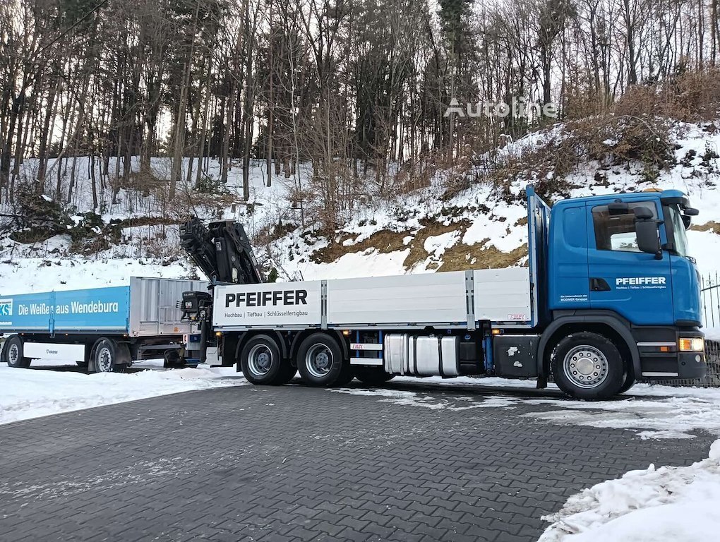 Scania G450 kamion s ravnom platformom + prikolica sa ravnom platformom