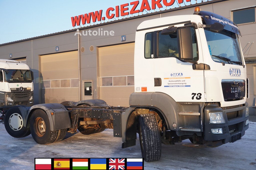 MAN TGS 26.360 / 550 cm chassis / steered axle / Euro 5 kamion šasija