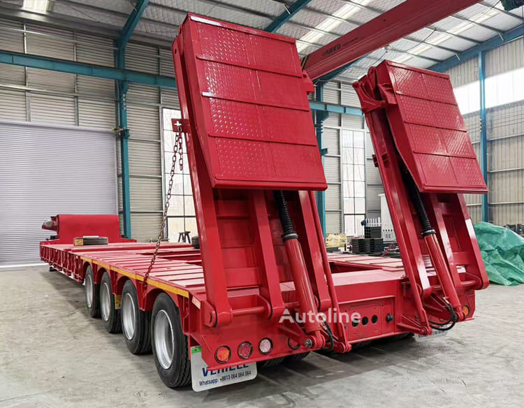 Nova Titan 4 Axle Low Bed Trailer Specification with Hydraulic Ramp poluprikolica sa niskom platformom
