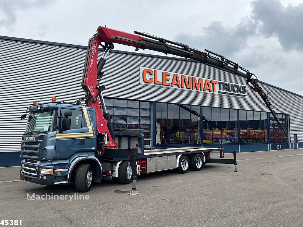 Scania R 560 V8 Fassi 80 Tonmeter laadkraan + Fly-Jib kamion platforma