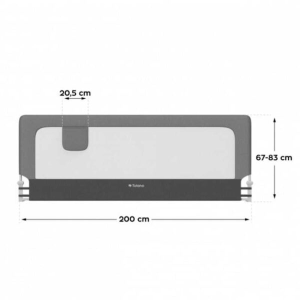 Zaštitna ogradica za krevet koja se obara 200cm Tulano Cover 30 Grey, 8137