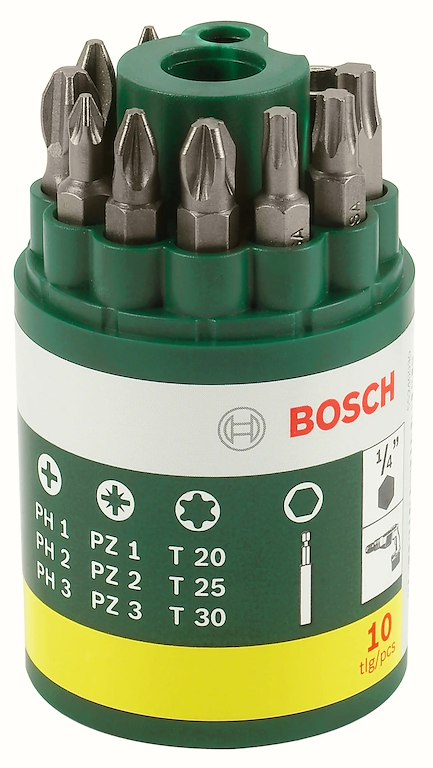 Bosch 10-delni set bitova odvrtača 2607019452