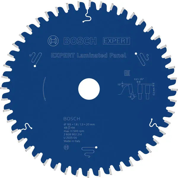 Bosch List testere za laminat panele Expert 2608902214, 165 mm, 48T