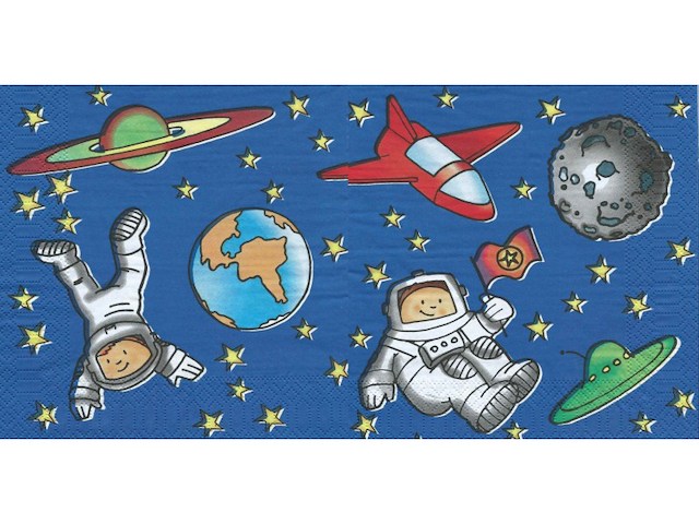 Salveta DM_197 - 33x33cm Dečak Astronaut Mesec Planete