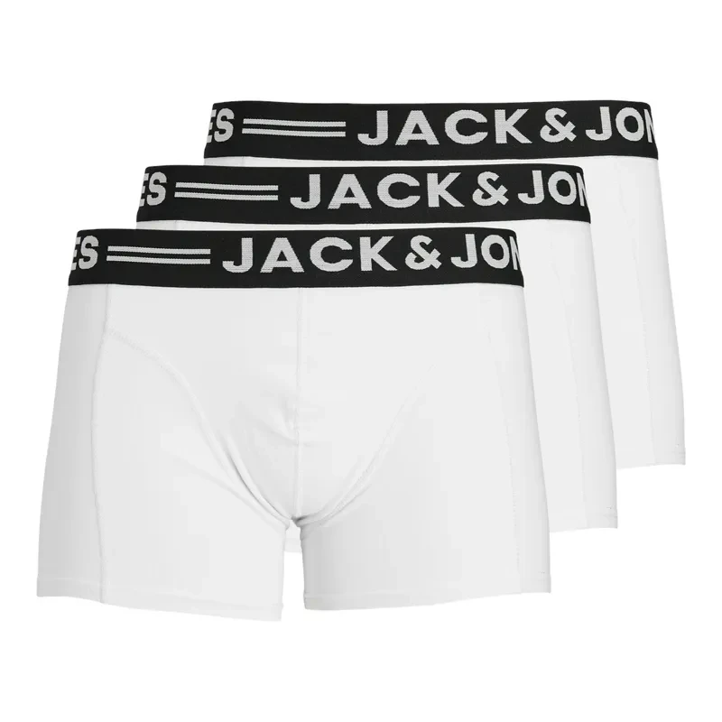 Jack&Jones Muški donji veš Sense Trunks 3-Pack Noos, 3 Para, Beli