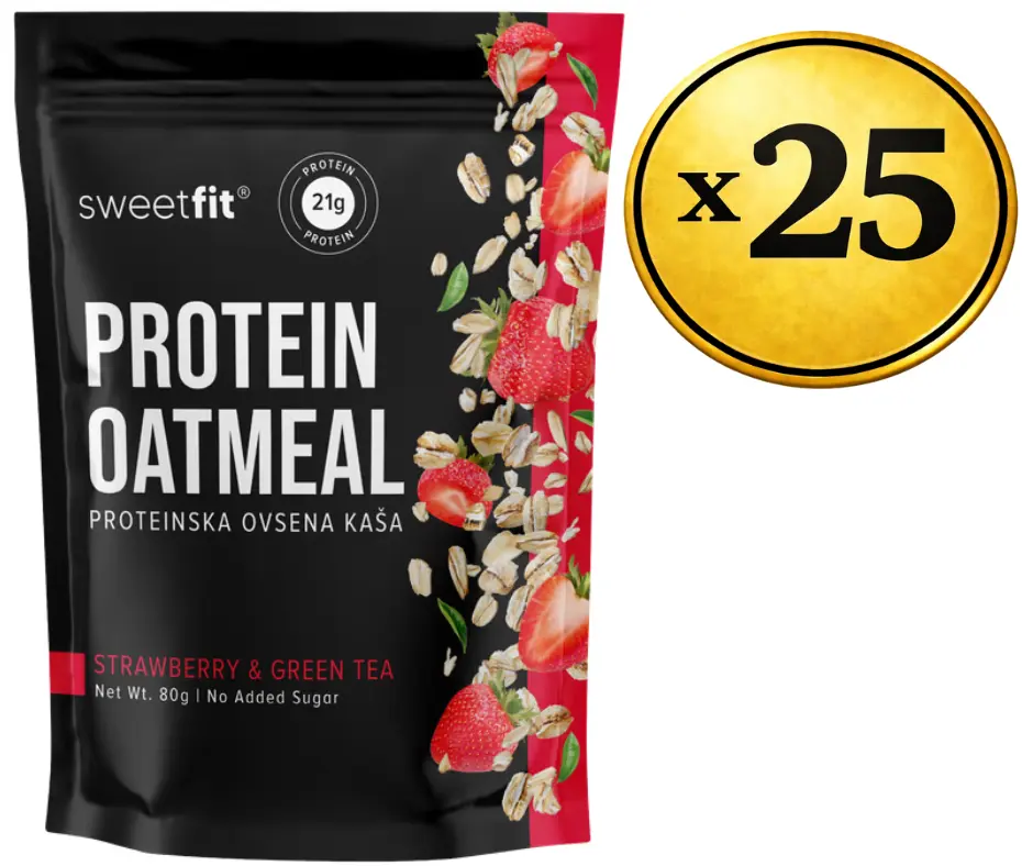 SweetFit Proteinska kaša, Jagoda i Zeleni čaj, 25 komada